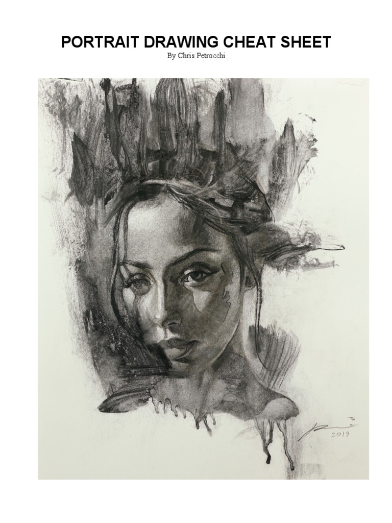 Portrait Drawing Cheat Sheet Guide | PDF | Shape | Drawing