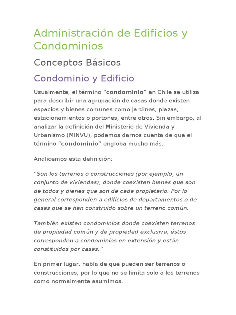 Administración de Edificios y Condominios 1 | PDF | Condominio | Propiedad