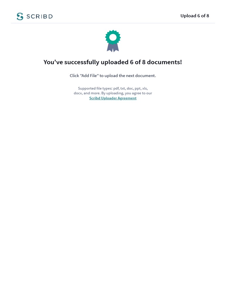 You've Successfully Uploaded 6 of 8 Documents!: Click "Add File" To ...