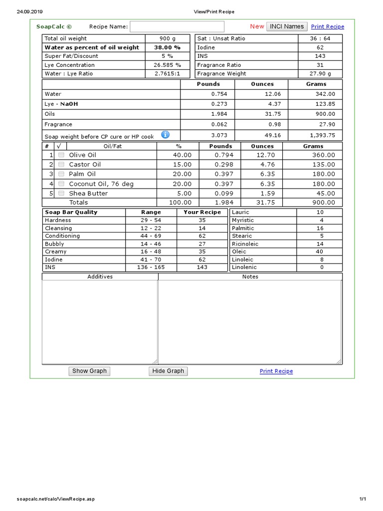 INCI Names: Water As Percent of Oil Weight 38.00 % | PDF | Food ...