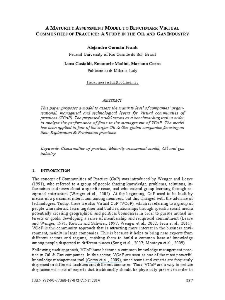 A Maturity Assessment Model To Benhmark 20160213-23762-wq059q PDF | PDF ...