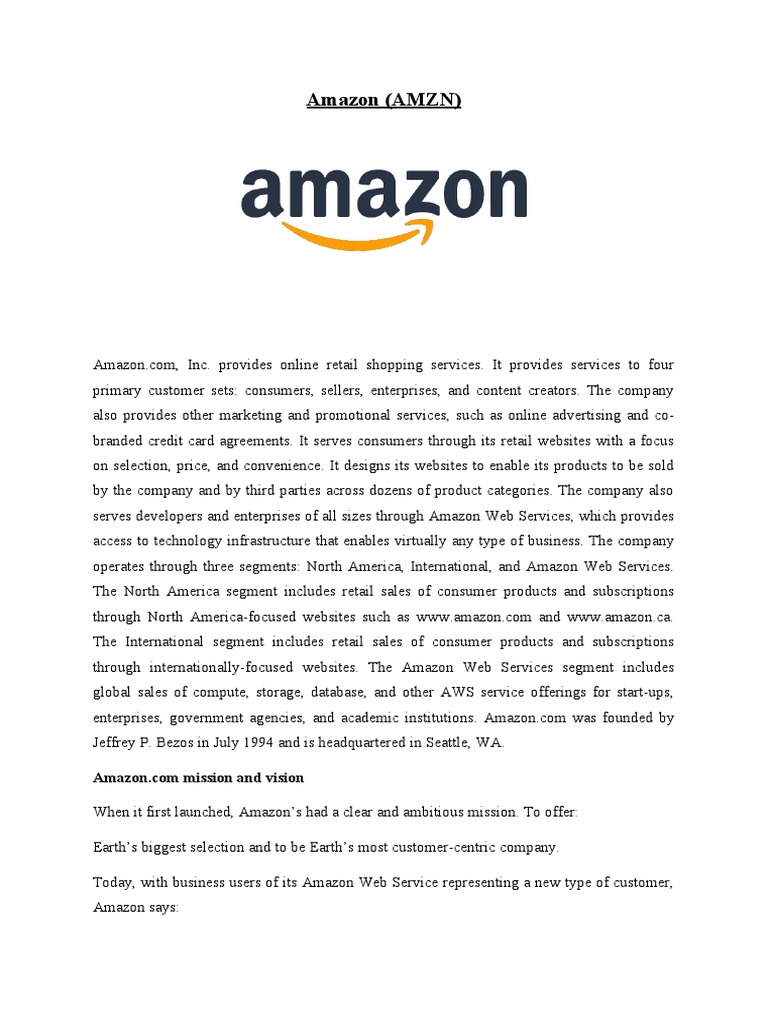 Amazon | PDF | Amazon Web Services | Retail