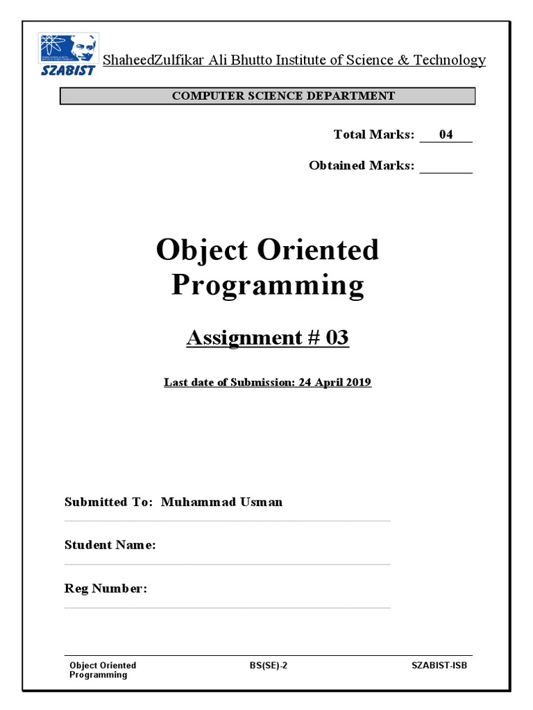 Object Oriented Programming: Assignment # 03 | PDF | Method (Computer Programming) | Salary