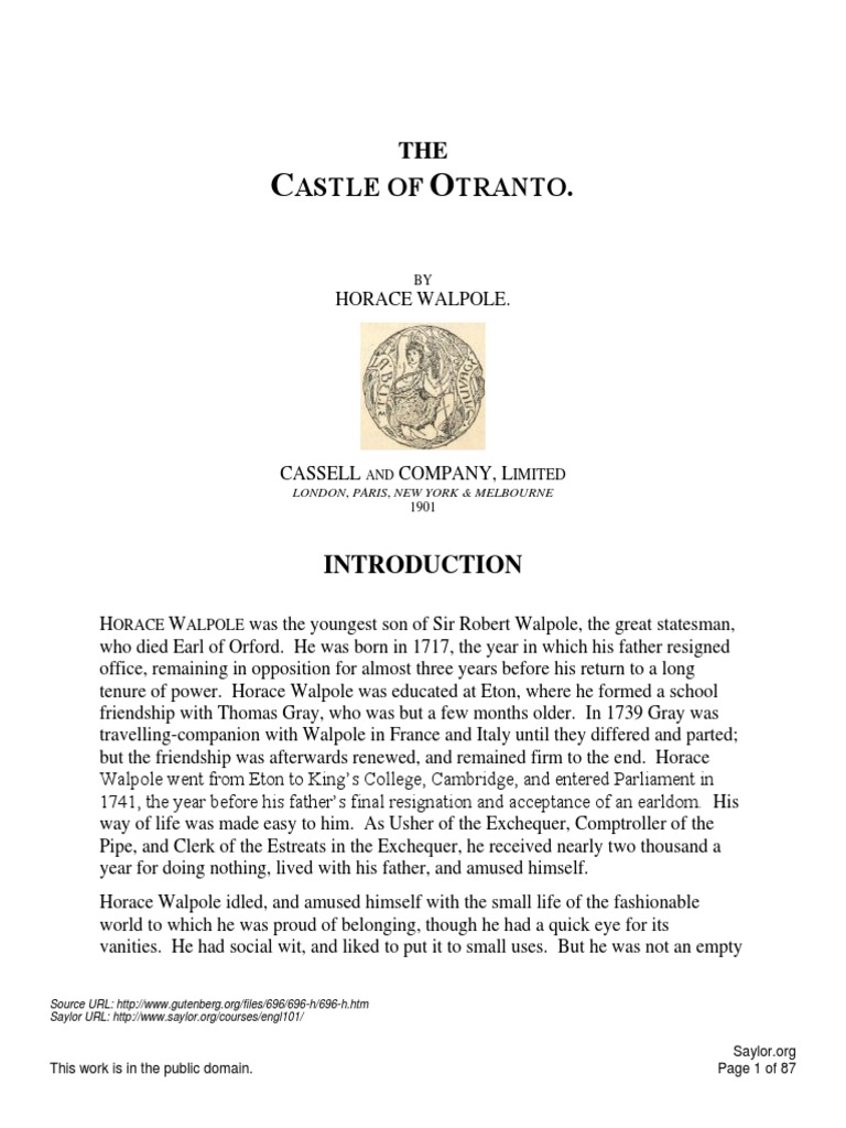 The Castle of Otranto 1 PDF | PDF