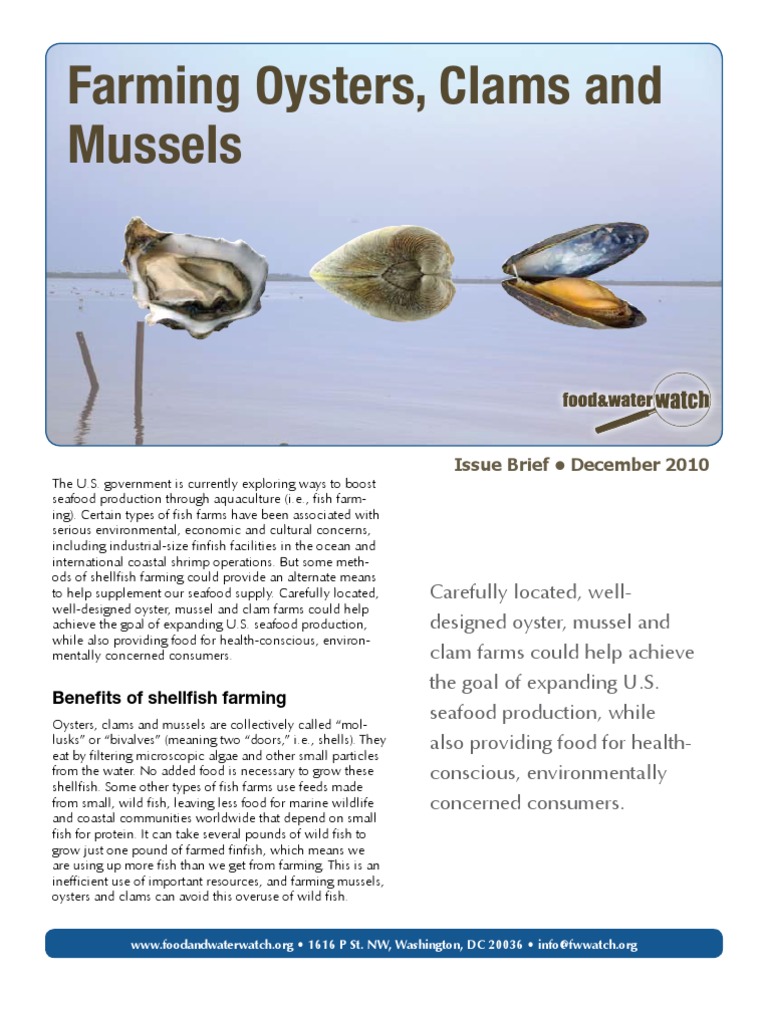 Farming Oysters, Clams and Mussels | PDF | Aquaculture | Bivalvia