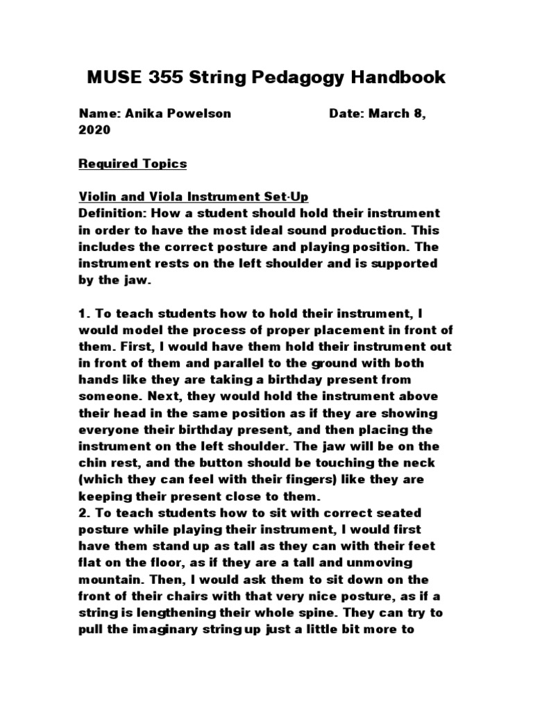 String Pedagogy Handbook | PDF | String Instruments | Cello