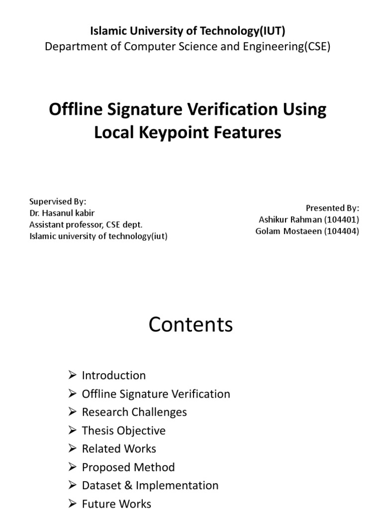 Offline Signature Verification Using Local Keypoint Features | PDF | Algorithms | Areas Of ...