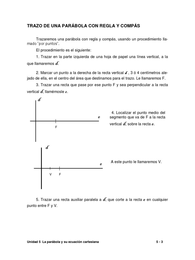 6u5trazo de Una Parabola Con Regla y Compas | PDF | Línea (geometría ...