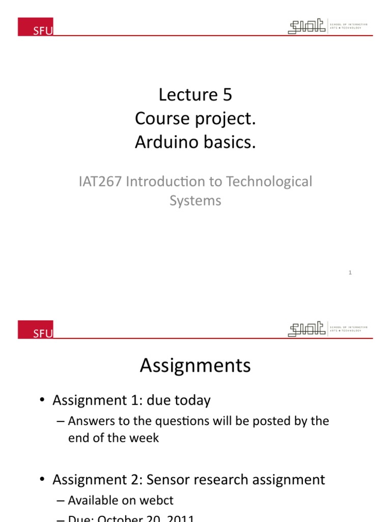Arduino 267 Lecture | PDF | Arduino | Electrical Engineering