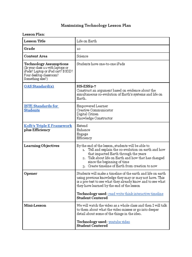Maximizing Technology Lesson Plan | PDF | Lesson Plan | Teaching