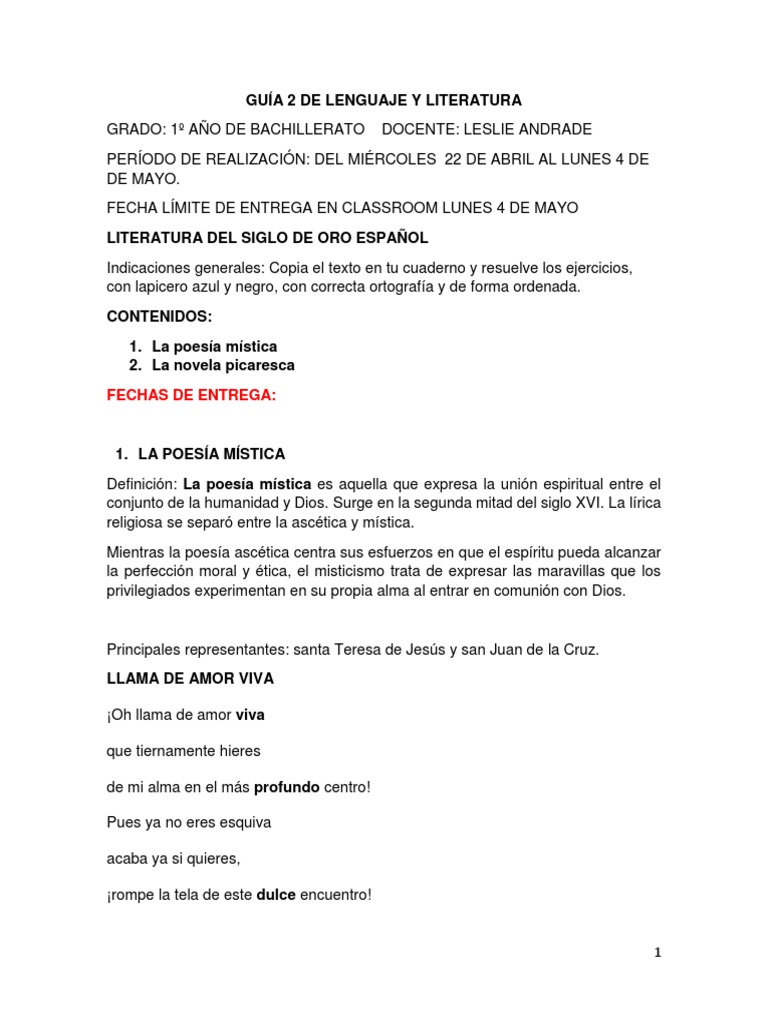 La Poesia Mistica y La Novela Picaresca | PDF | Misticismo | Poesía