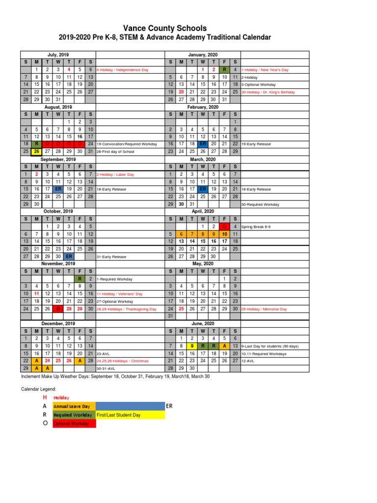 2019-2020 Traditional Calendar PDF | PDF | Observances | Holidays