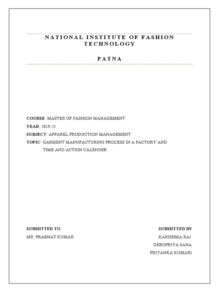 TNA Calendar in Garment Production | PDF | Clothing | Textiles