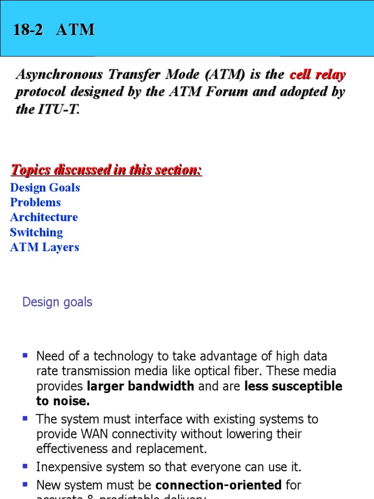 ATM Layers | PDF | Asynchronous Transfer Mode | Computer Network