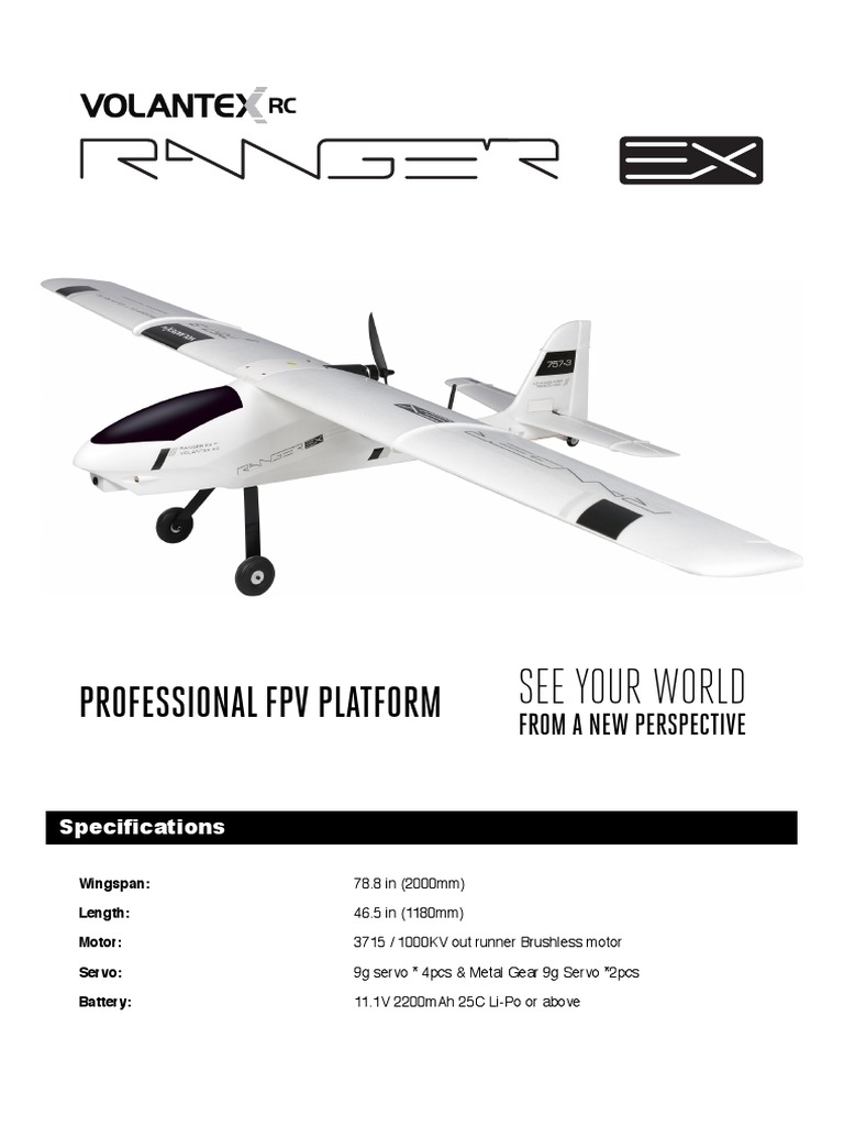 Volantex Ranger Ex Manual | Download Free PDF | Rechargeable Battery ...