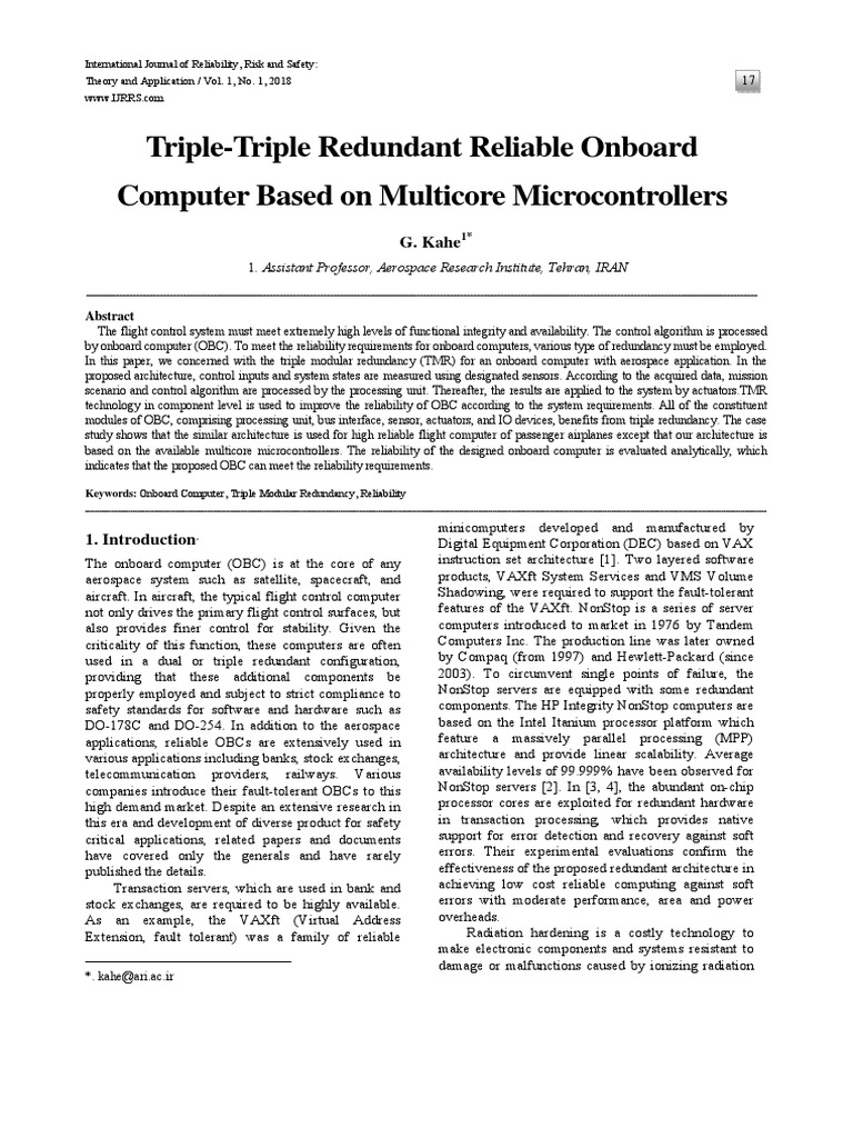 Triple-Triple Redundant Reliable Onboard PDF | PDF | Office Equipment ...