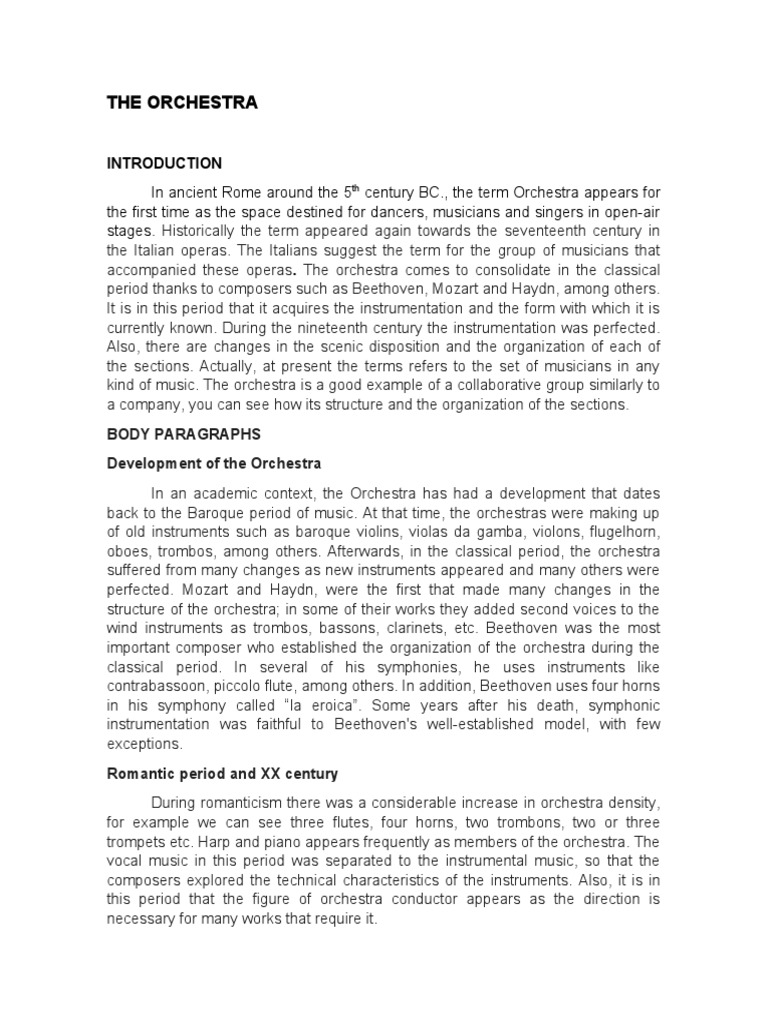 The Orchestra | PDF | Orchestras | Musical Instruments