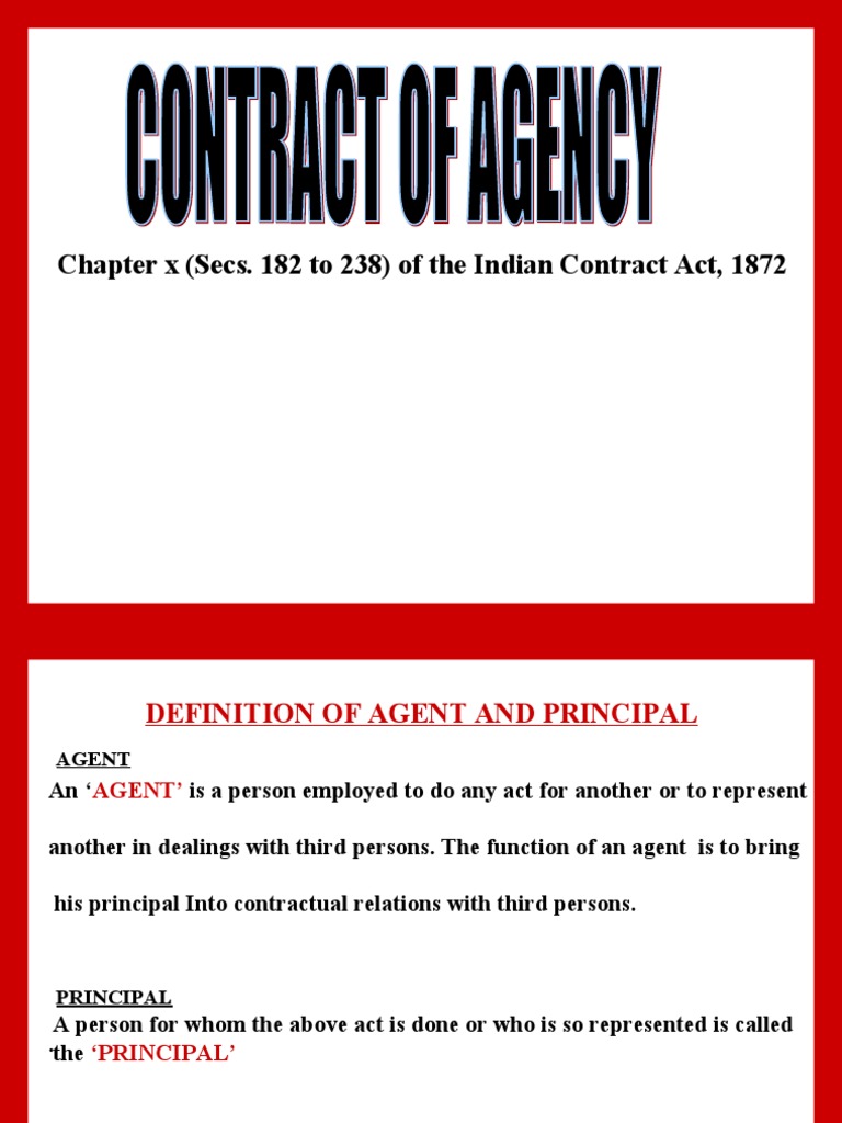 Contract of Agency | PDF | Law Of Agency | Indemnity