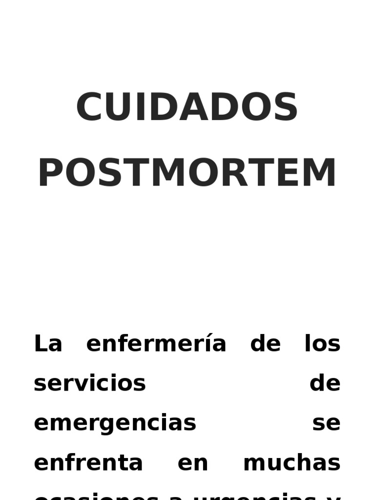 CUIDADOS POSTMORTEM Expo | PDF