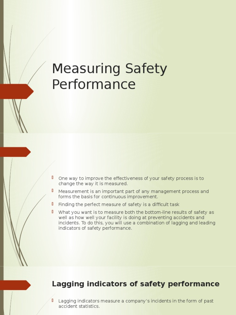 Measuring Safety Performance: A Comparison of Lagging and Leading ...
