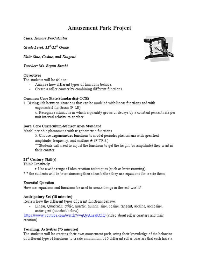 Amusement Park Project | PDF | Trigonometric Functions | Function ...