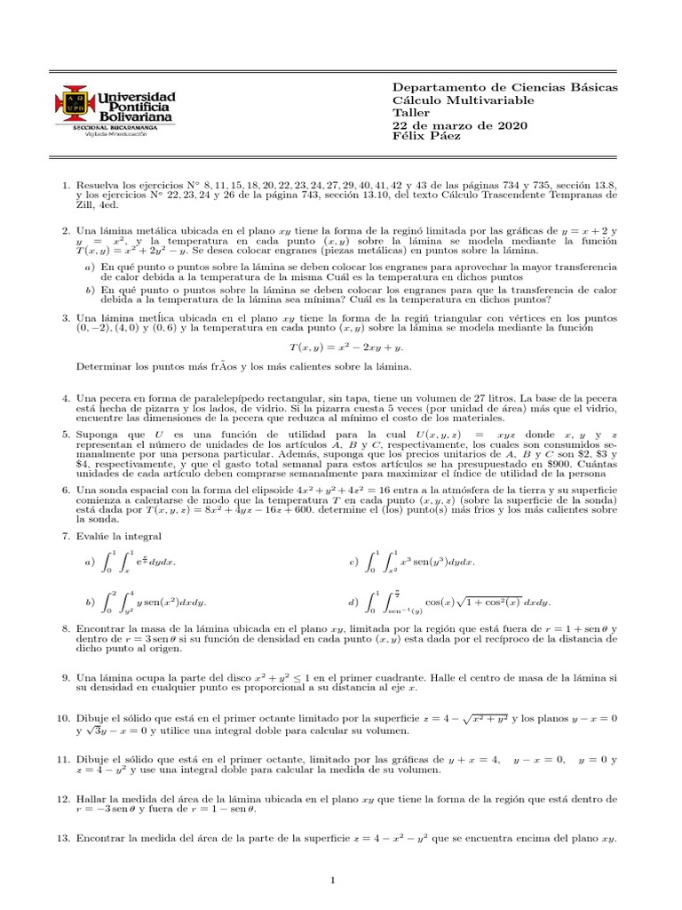 Resolución de ejercicios y problemas de cálculo multivariable mediante ...