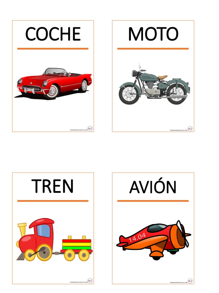 Tarjetas de Medios de Transporte para Imprimir | PDF