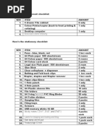 List of Stationery Items | PDF