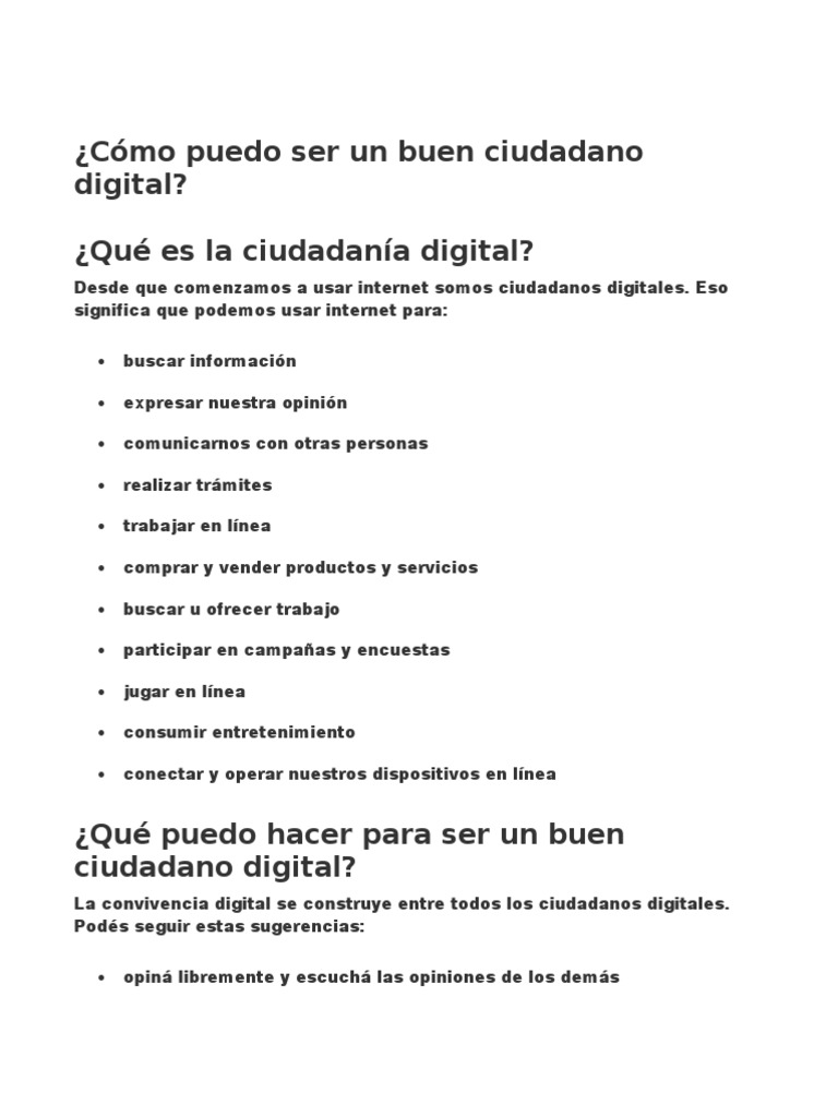 Cómo Puedo Ser Un Buen Ciudadano Digital | PDF | Suplantación de ...