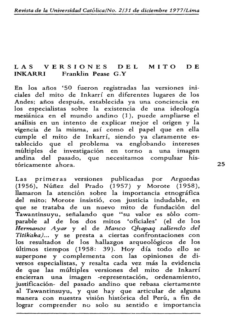 El Mito Del INKARRI Atahualpa PDF | PDF | Imperio Inca | Perú