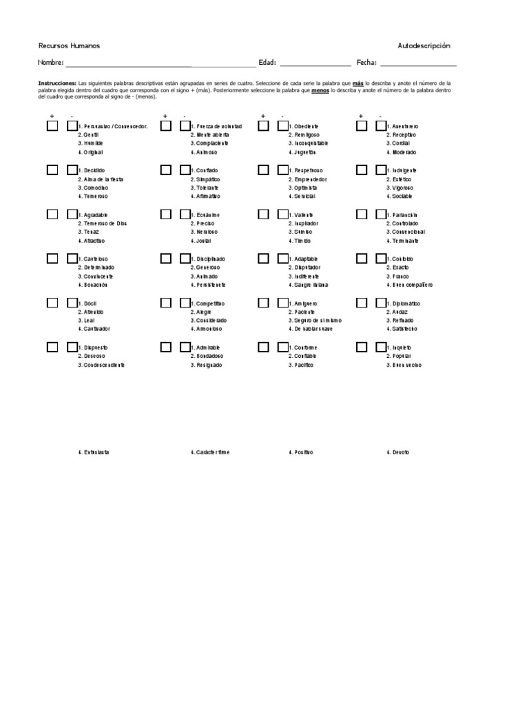 Z Hoja de Respuestas Prueba Cleaver | PDF