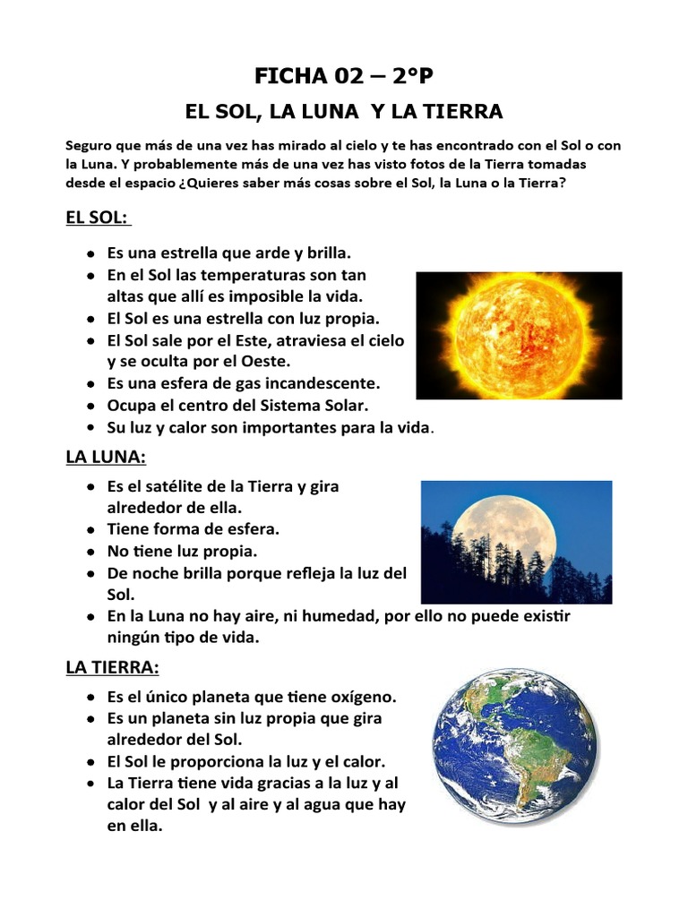 Sol, Luna y Tierra: Características Clave | PDF | Ciencia y matemáticas