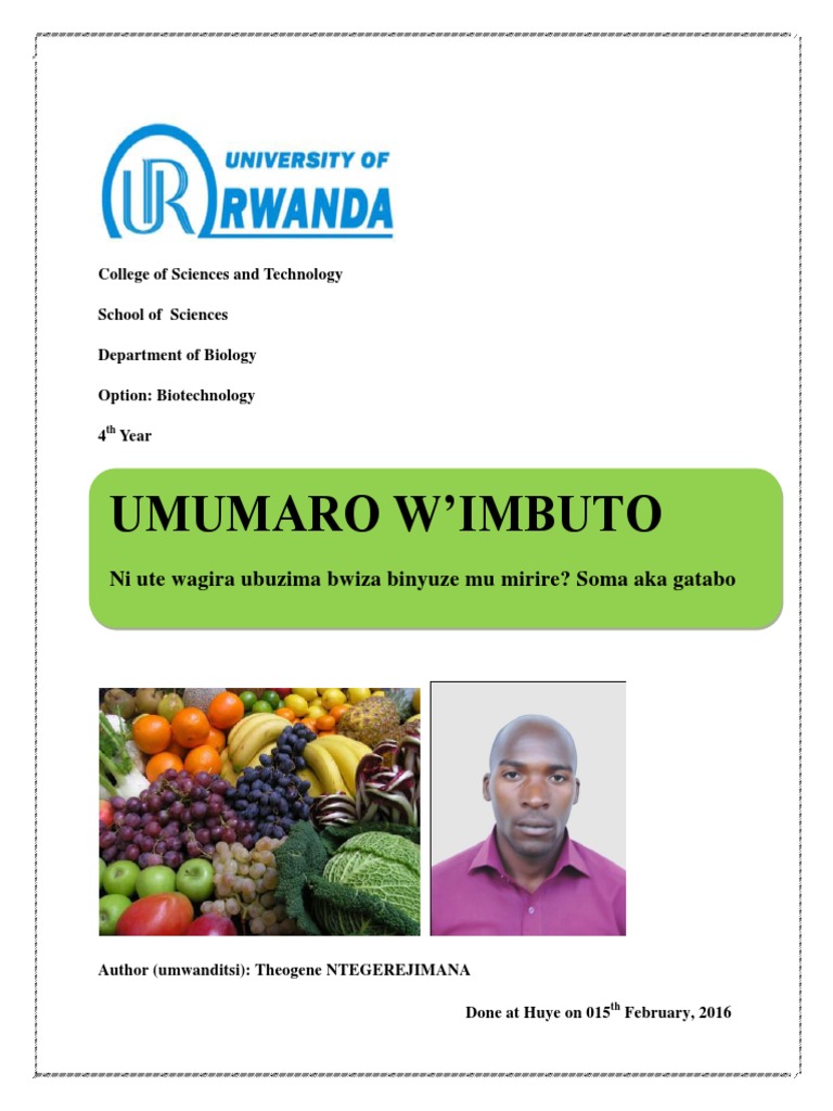 Ubuzima Bwiza Binyuze Mu Kurya Imbuto | PDF | Essential Nutrients ...