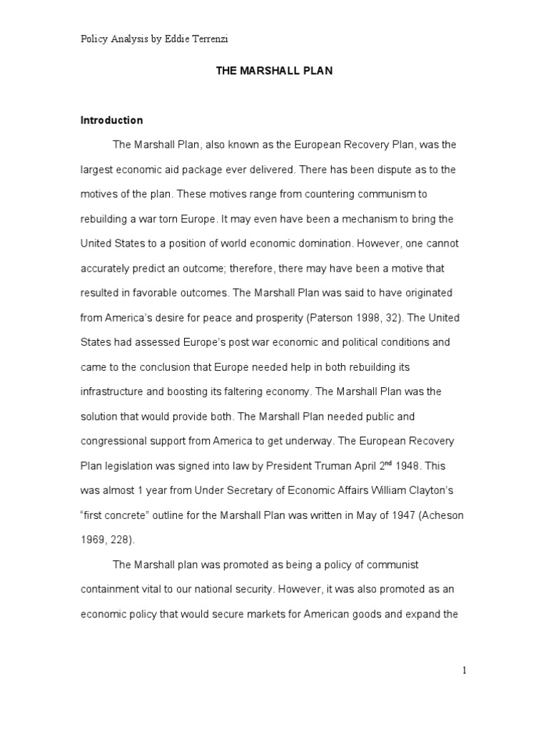 The Marshall Plan: A Strategy for Recovery | PDF | Marshall Plan ...