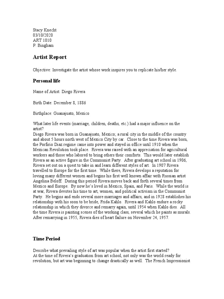 Artist Report | Download Free PDF | Paintings