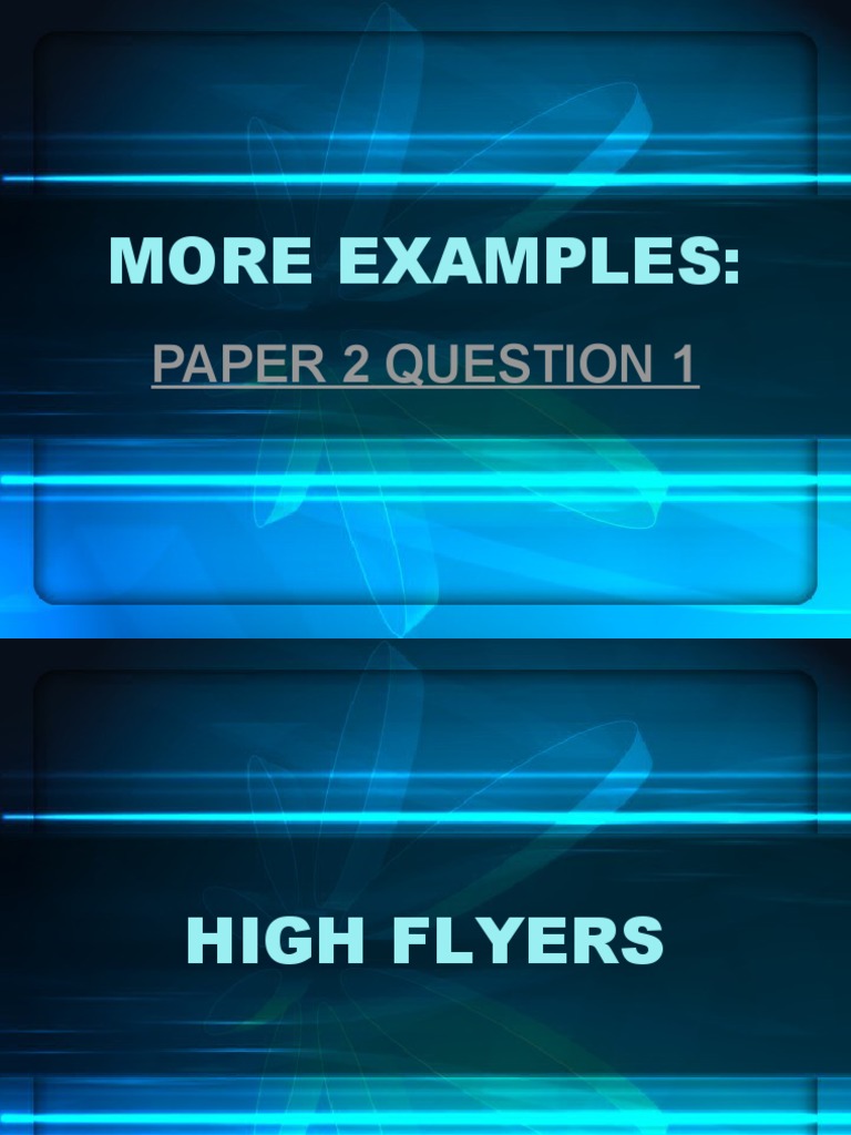 More Examples:: Paper 2 Question 1 | PDF