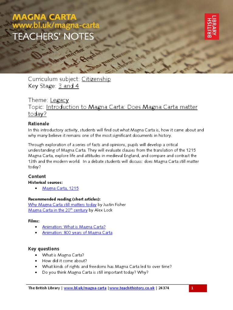 Does Magna Carta Still Matter Today? Exploring the Ongoing Legacy and ...