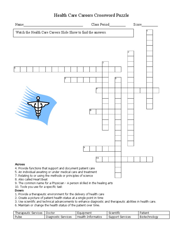 Health Care Careers Crossword Puzzle PDF | PDF