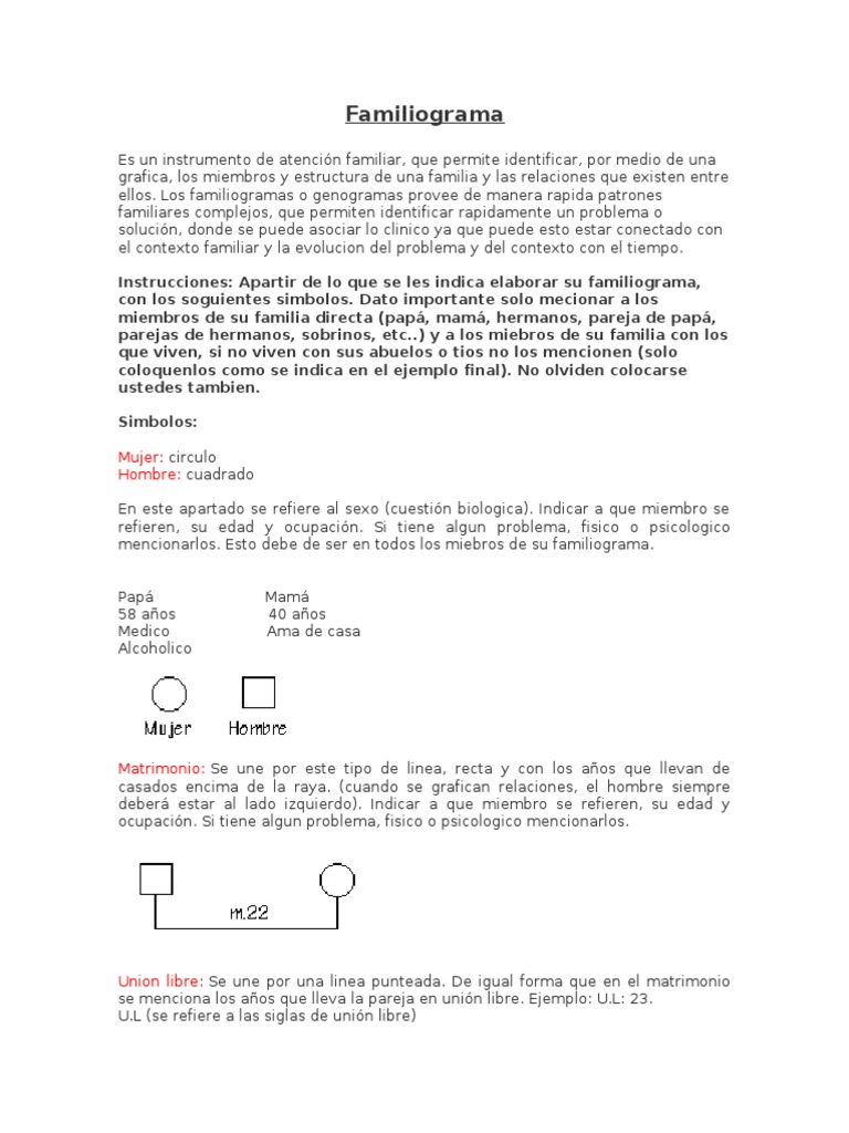 Familiograma | PDF | Familia | Matrimonio