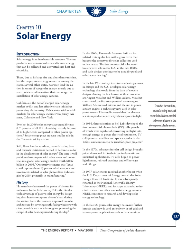 Solar Energy - Chapter 10 | PDF | Solar Power | Photovoltaics