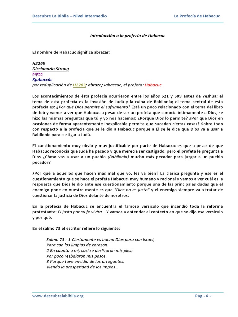 Profecía de Habacuc: Significado y Contexto | PDF | Bernabé | Profeta