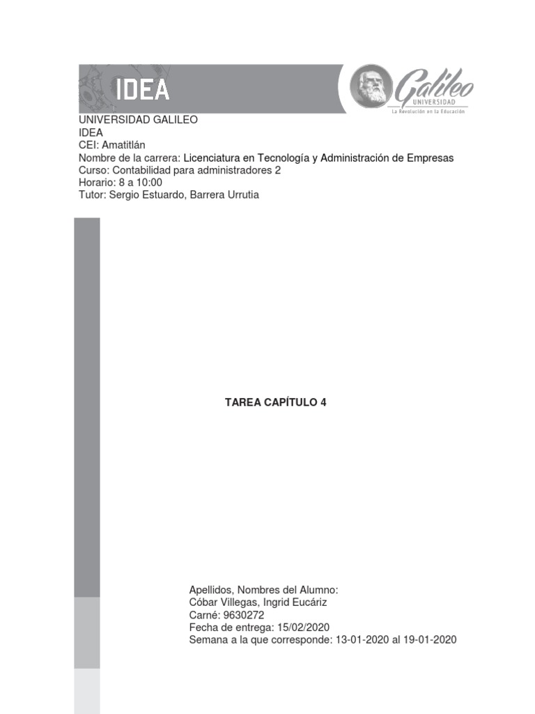 Tarea Cap. 4, Contabilidad Admon 2 Final | PDF | Costo | Estado de resultados