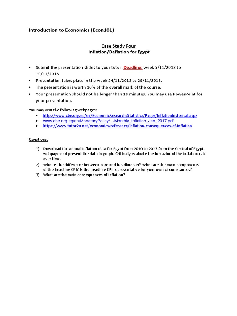 Egypt Inflation Case Study | PDF