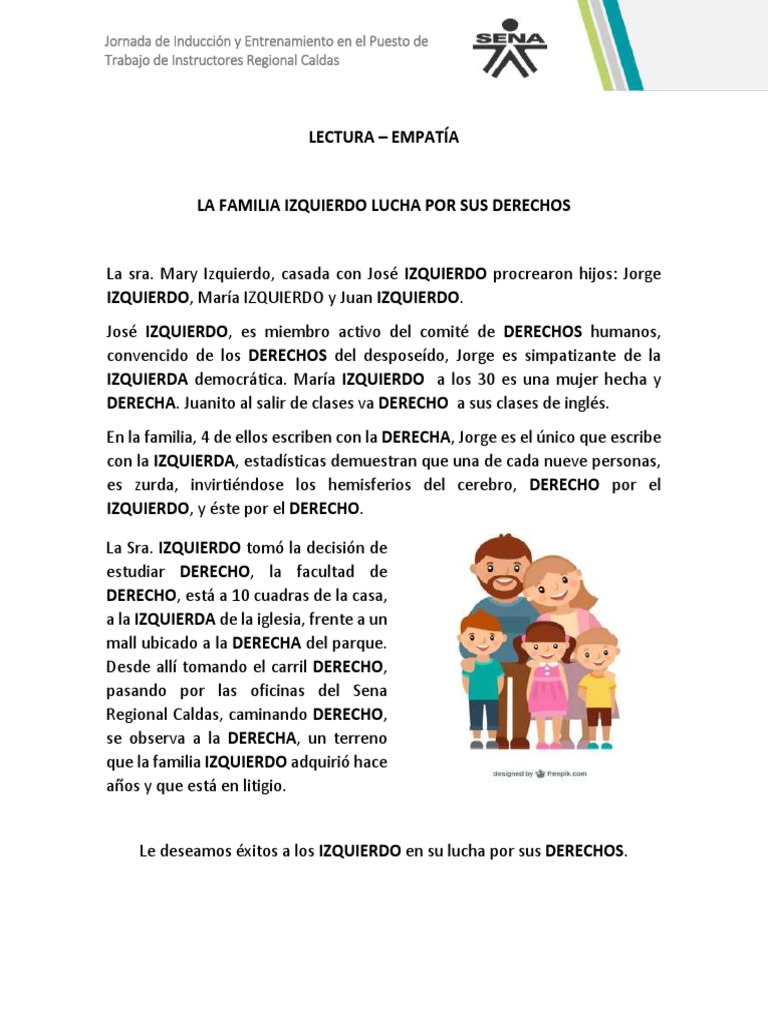 Lectura Empatía - La Familia Izquierdo | PDF