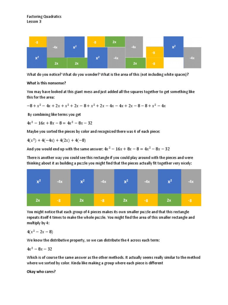 Understanding Quadratic Factoring Techniques | PDF | Factorization ...