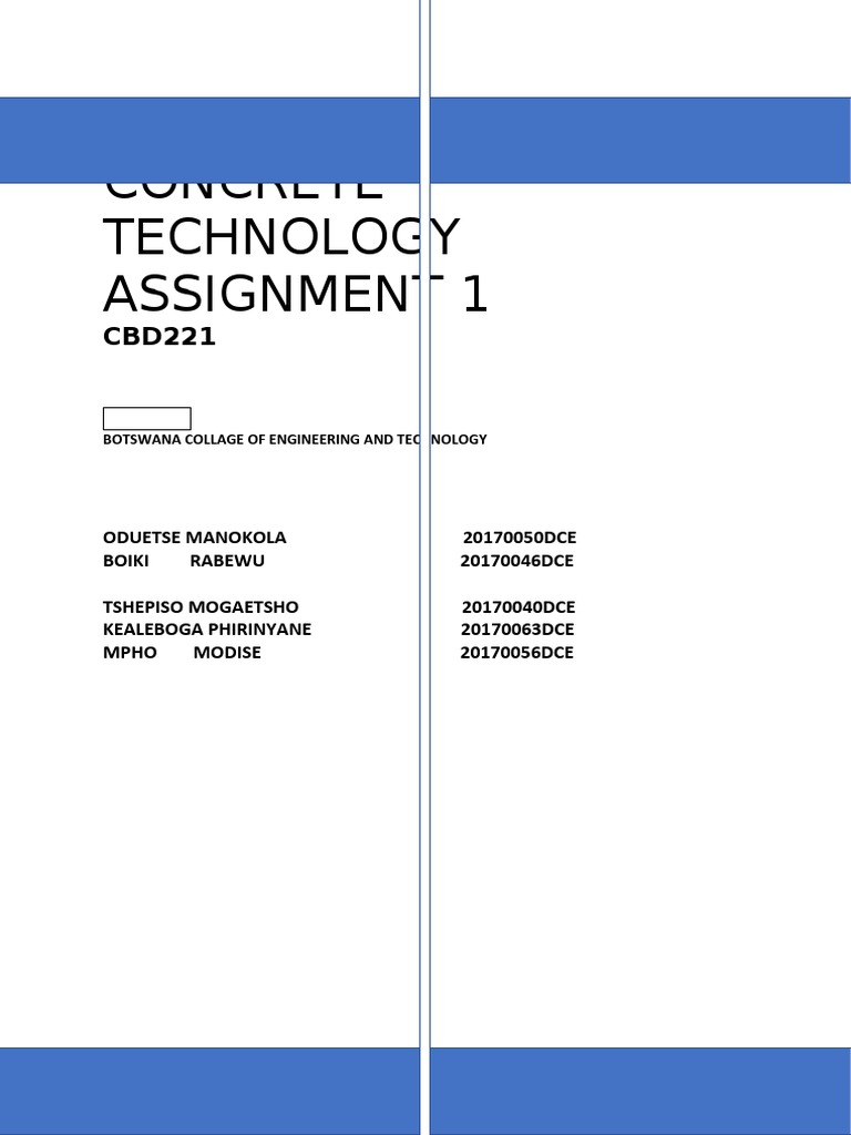 Concrete Technology Assignment 1 | PDF | Concrete | Construction Aggregate