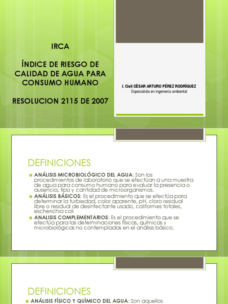 Irca PDF | PDF | Agua potable | Agua