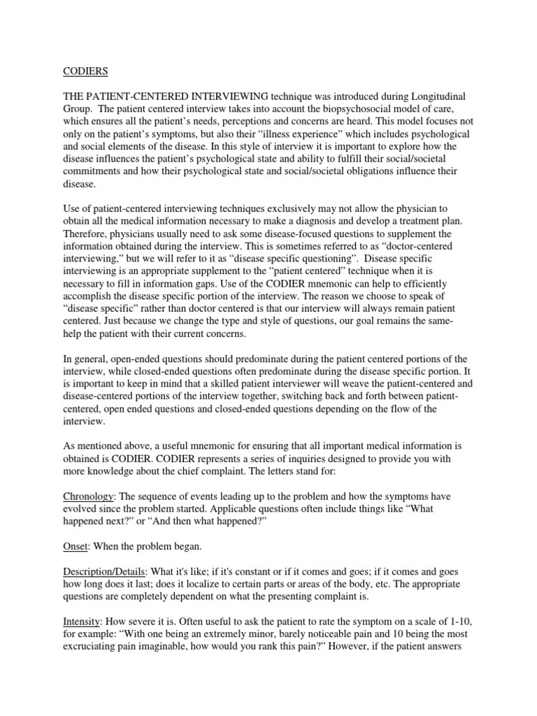 BM Codiers | Download Free PDF | Interview | Physician