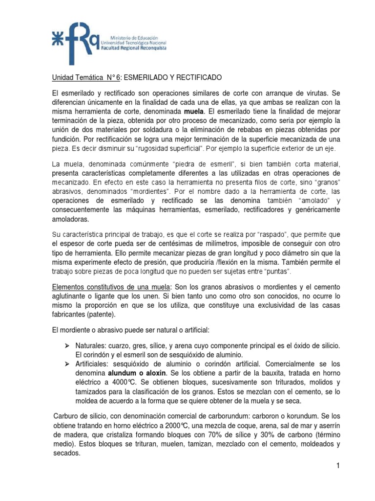 Esmerilado y Rectificado | PDF | Mecanizado | Materiales de construcción