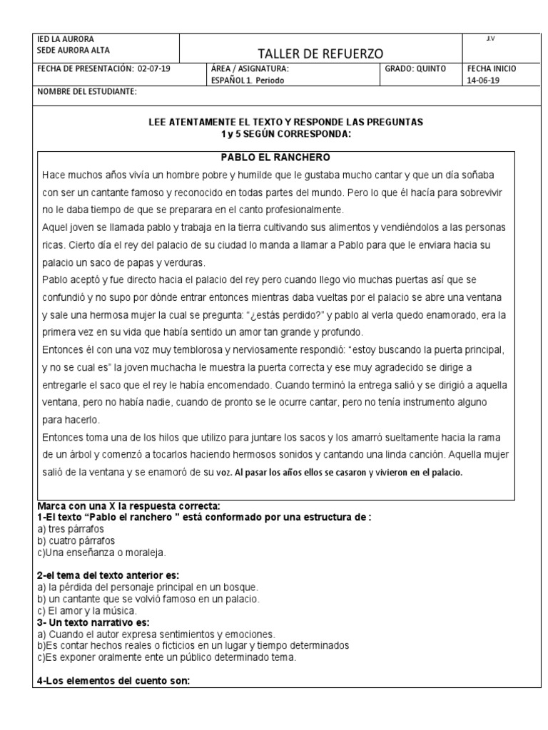 Taller de Refuerzo:: Pablo El Ranchero | PDF | Deforestación | Extinción